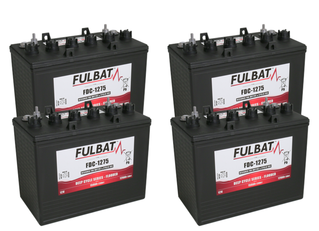BATTERIE GOLFETTE FULBAT FDC-1275 12V 150AH Lot de 4 Batteries - E-Batteries